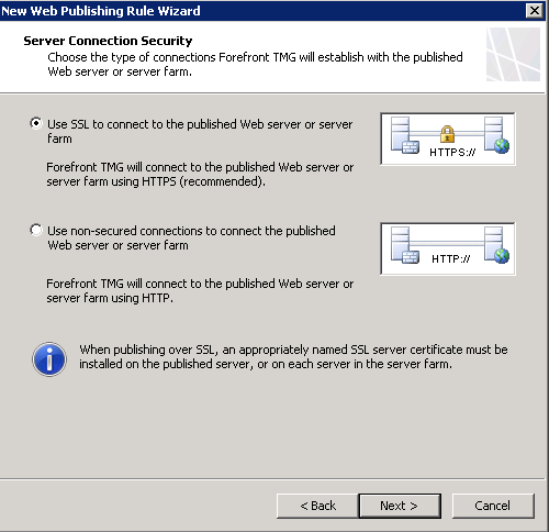 Create a New Web Site Publishing Rule