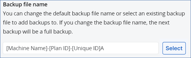 Backup file name