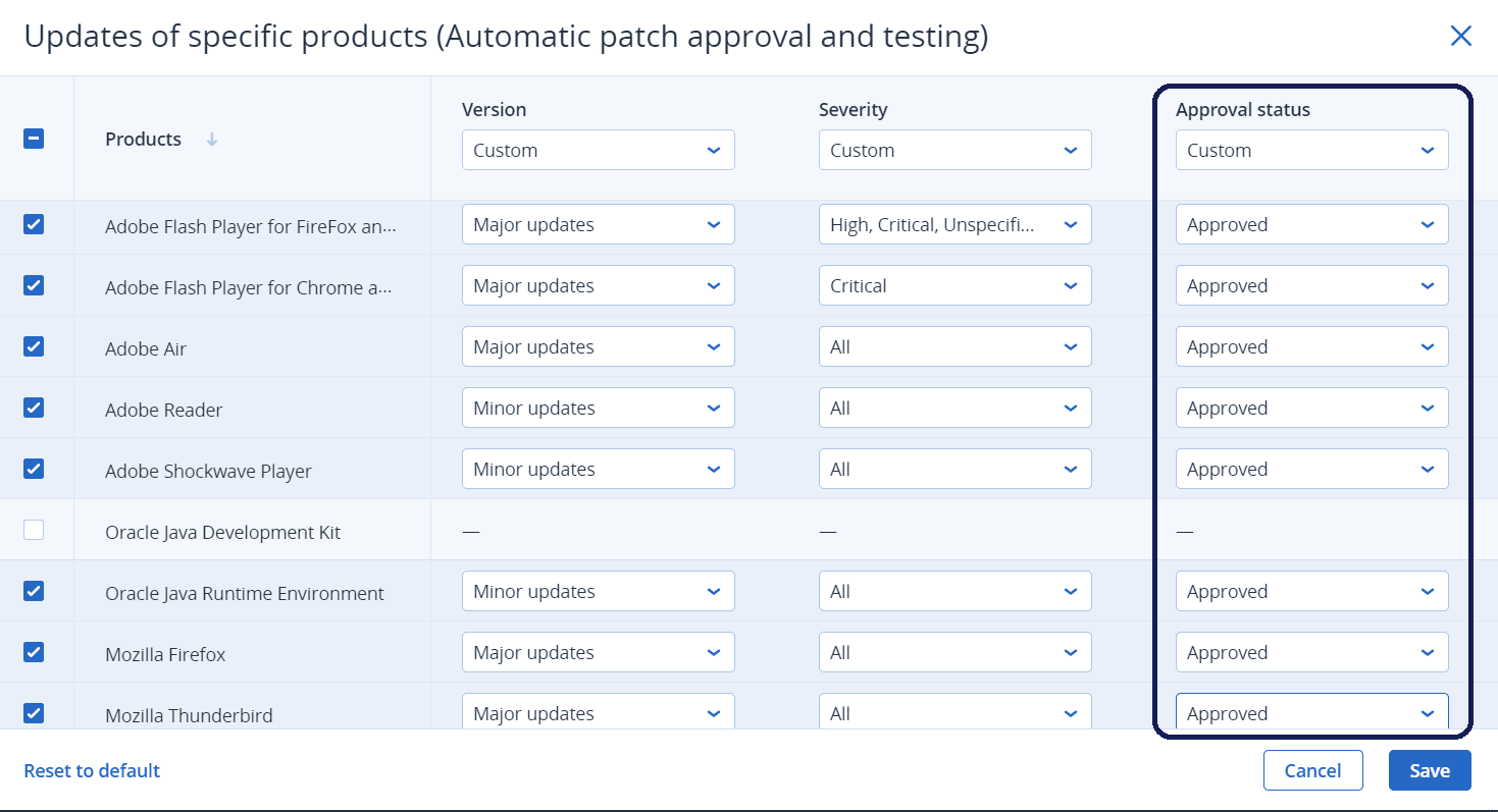 Configuring the Production patching protection plan