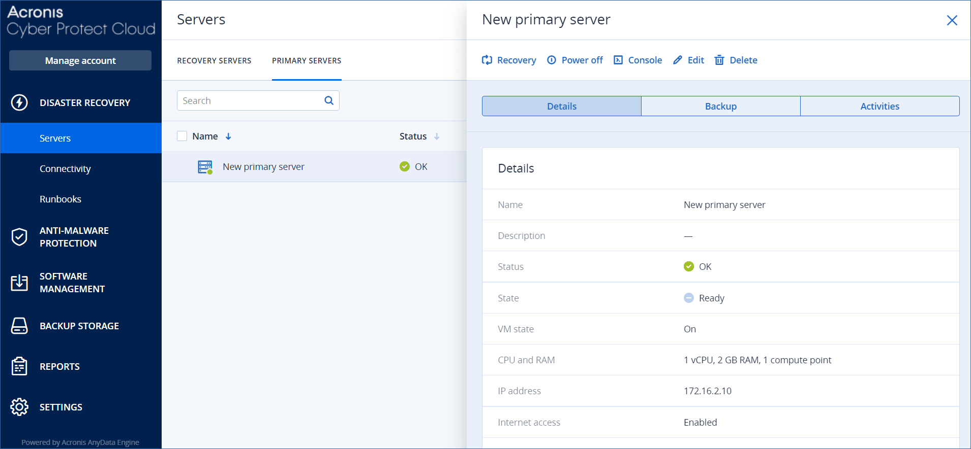 Creating a primary server