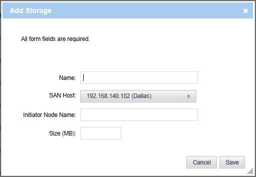 Add Storage Dialog Box
