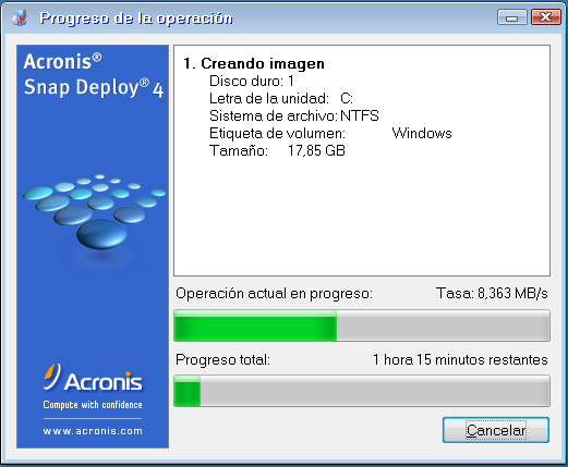 Comenzar a usar Acronis Snap Deploy 4