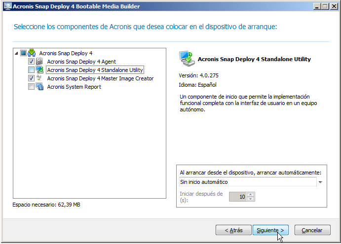 Comenzar a usar Acronis Snap Deploy 4