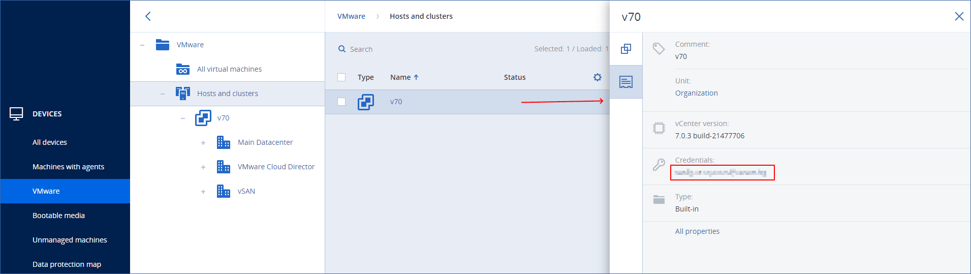 Cambio de la cuenta de usuario para agente para VMware