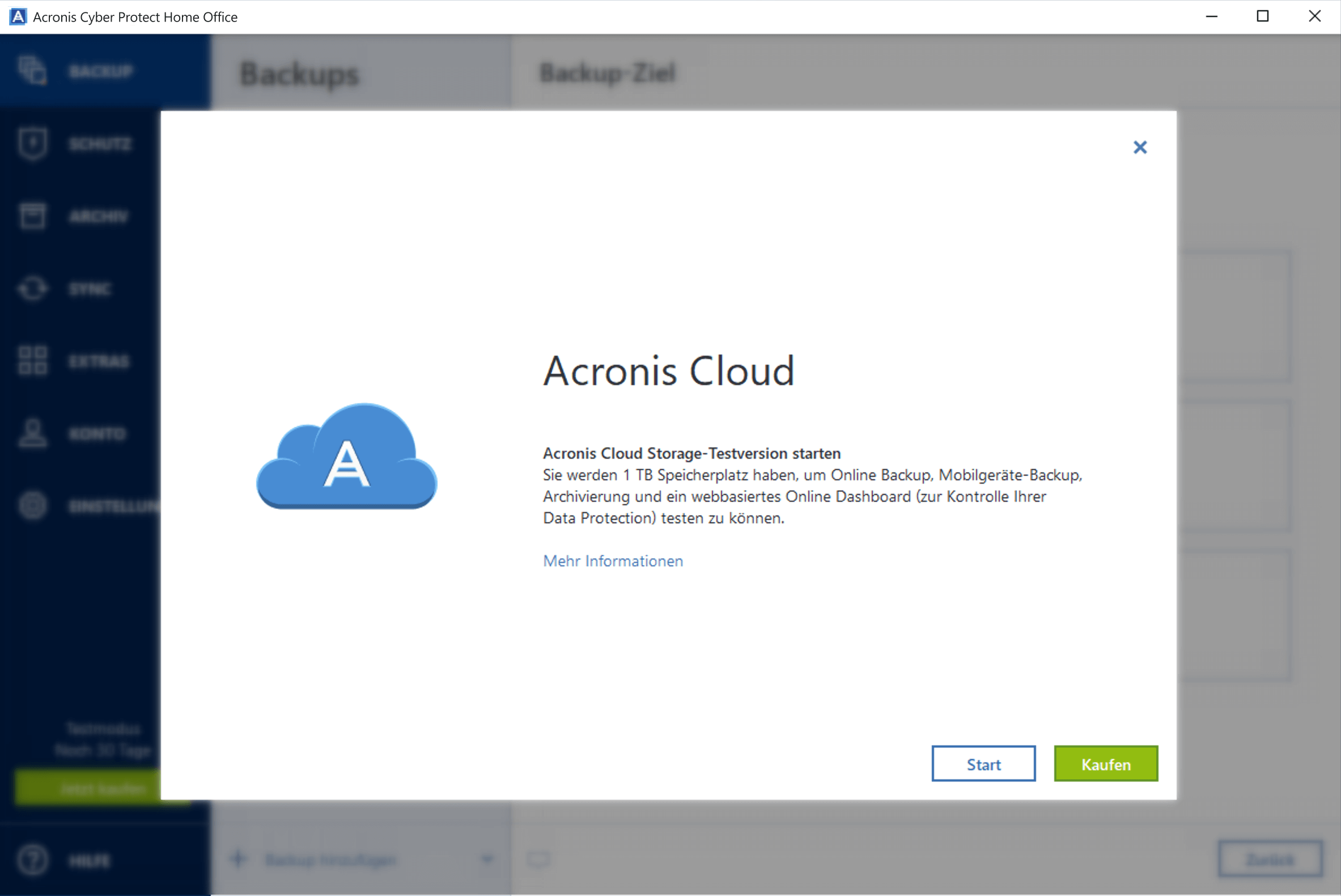 Schnellstartanleitung - Acronis Cyber Protect Home Office