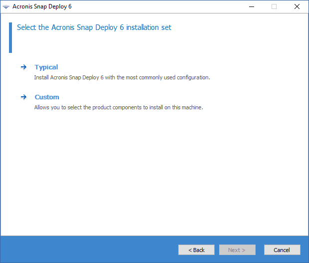 手順 1. Acronis Snap Deploy 6 のインストール