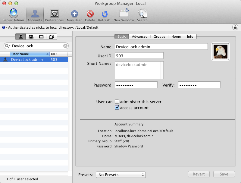Enabling NTLM authentication for local users on Mac OS X